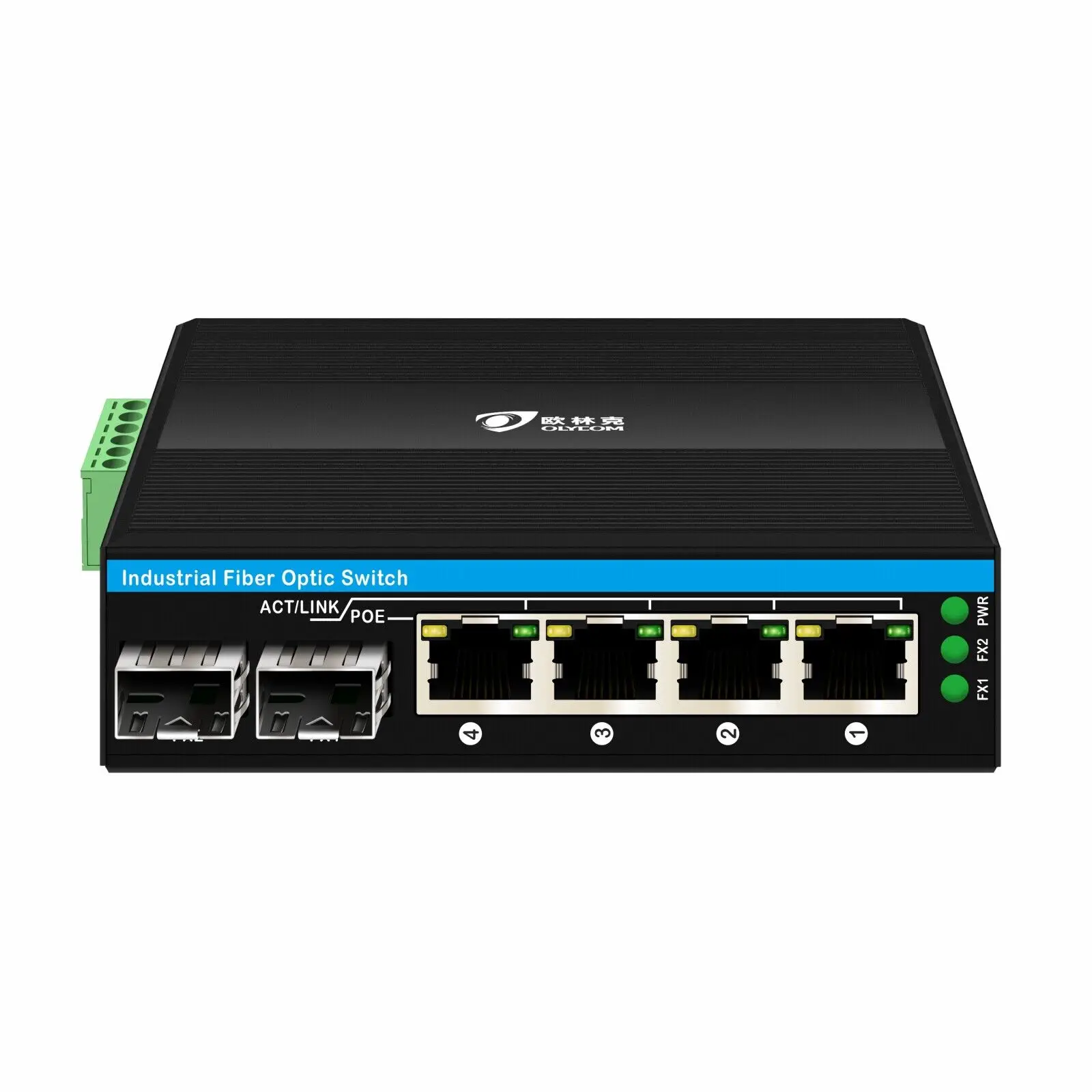 Mini 6 port gigiabit industrial poe fiber switch 2 sfp+ 4 RJ45 POE ...