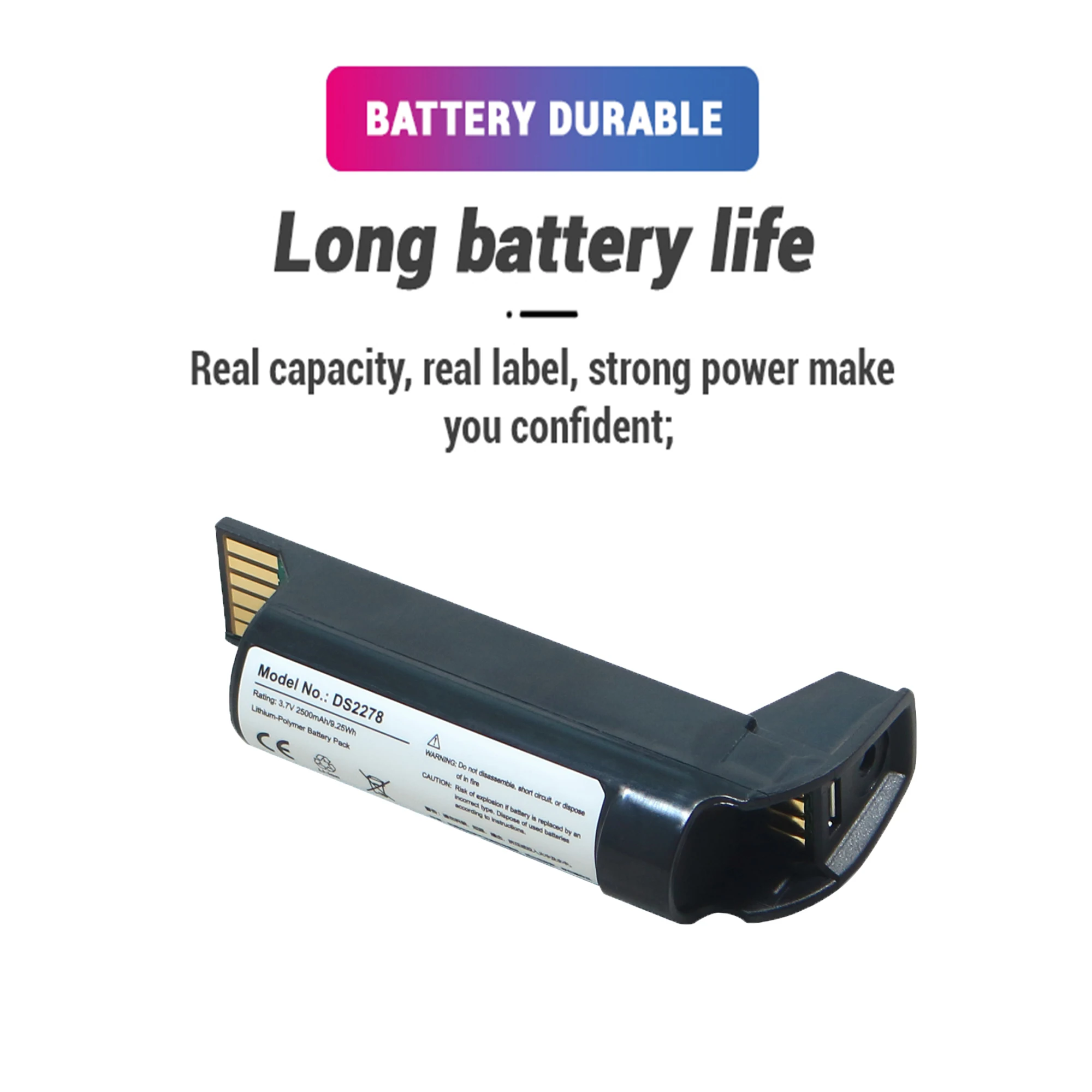 Scanner Battery For Original Zebra Ds2278,Bt-000317-01 3.7v 2450mah ...