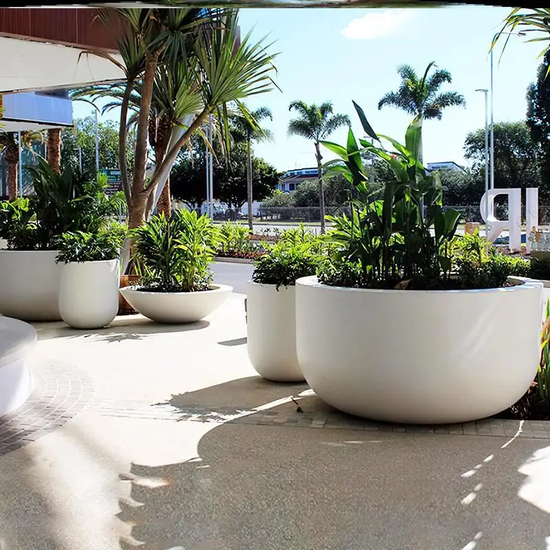 Modern Fiber Large Pots Decorative Fiberglass Flower Pots For Home ...