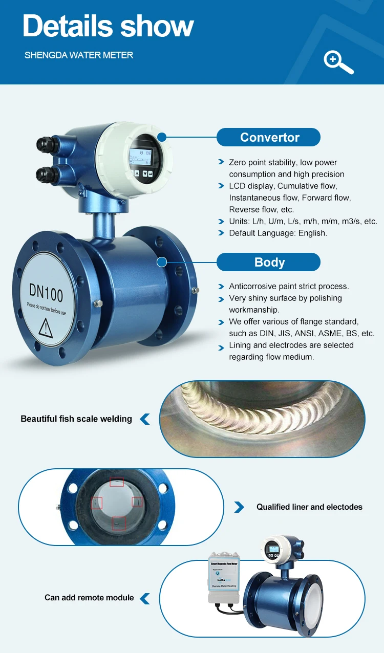 Wireless Remote Lorawan Flowmeter High Magnetic Flow Meter Price