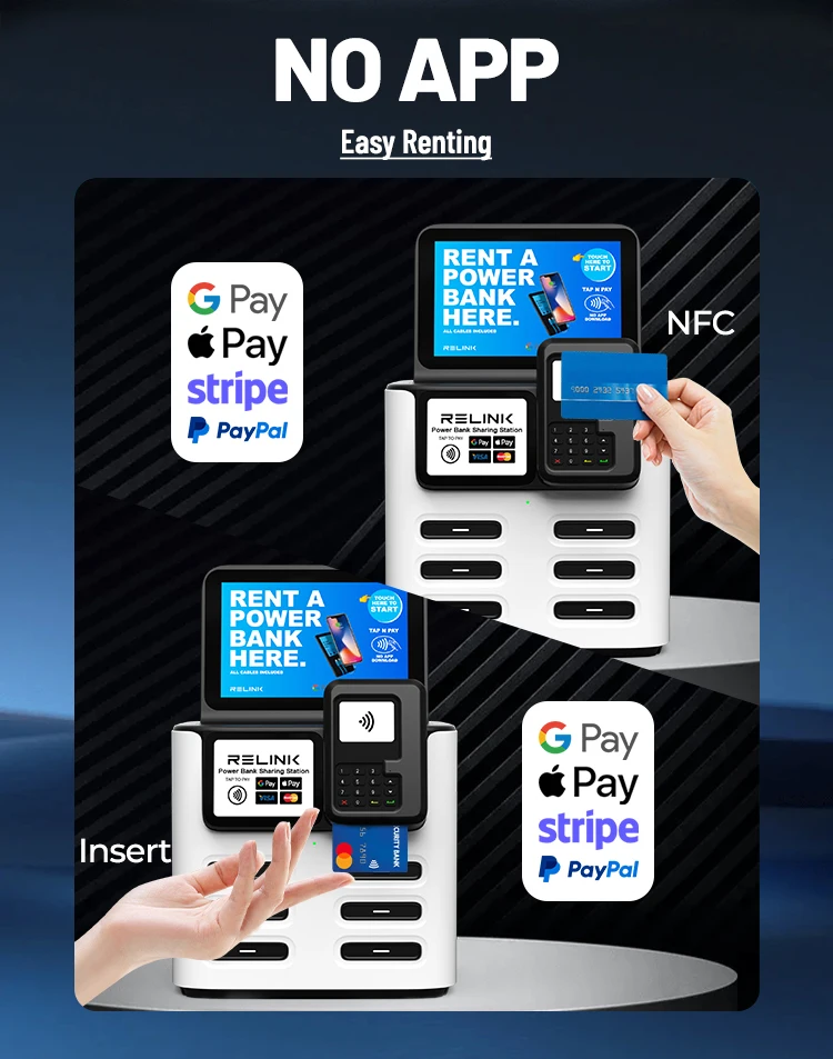 Relink 6slots Custom Shared Powerbank Battery Charger Rental Power Bank ...