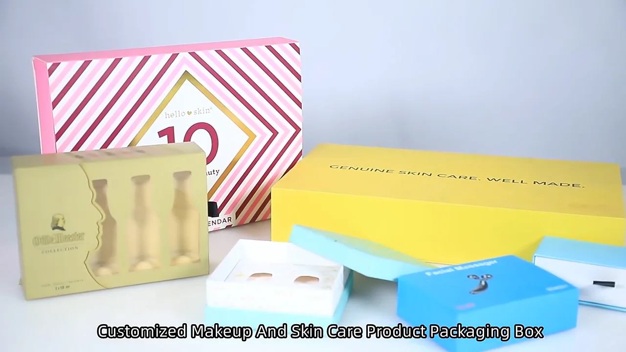 Custom White Luxury Cardboard Skin Care Cosmetics Makeup Magnetic Paper ...