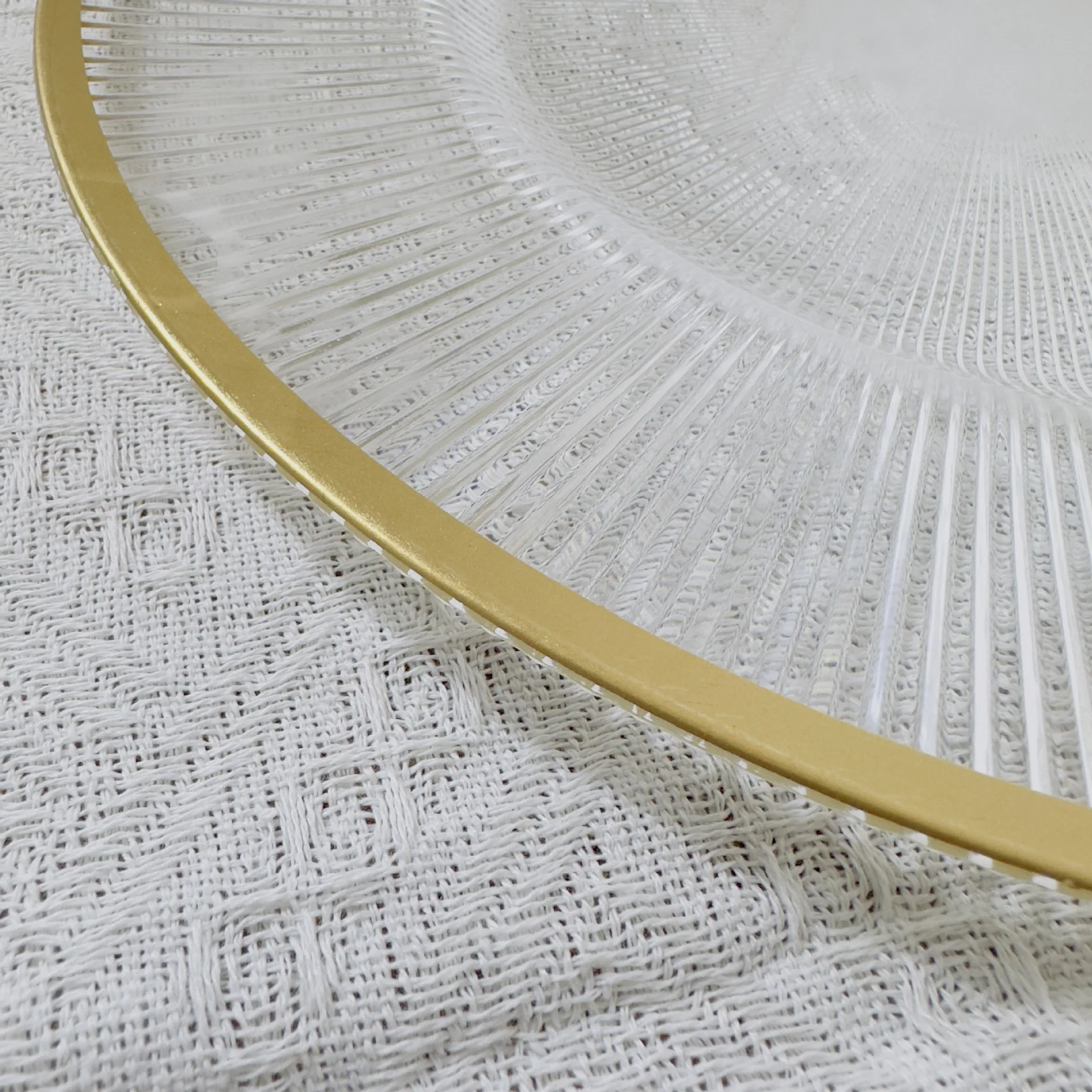 Acrylic Clear Charger Plate With Gold Trim Plastic Charger Plates With ...