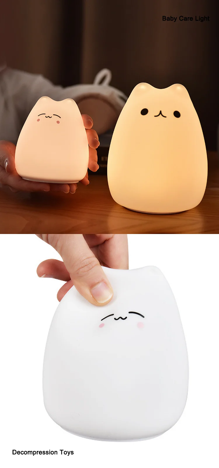Wholesale Price Cat Shaped LED Night Light for Kids