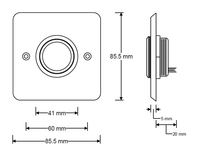 Stainless Steel 38mm No Touch Buttons Infrared Touchless Sensor ...