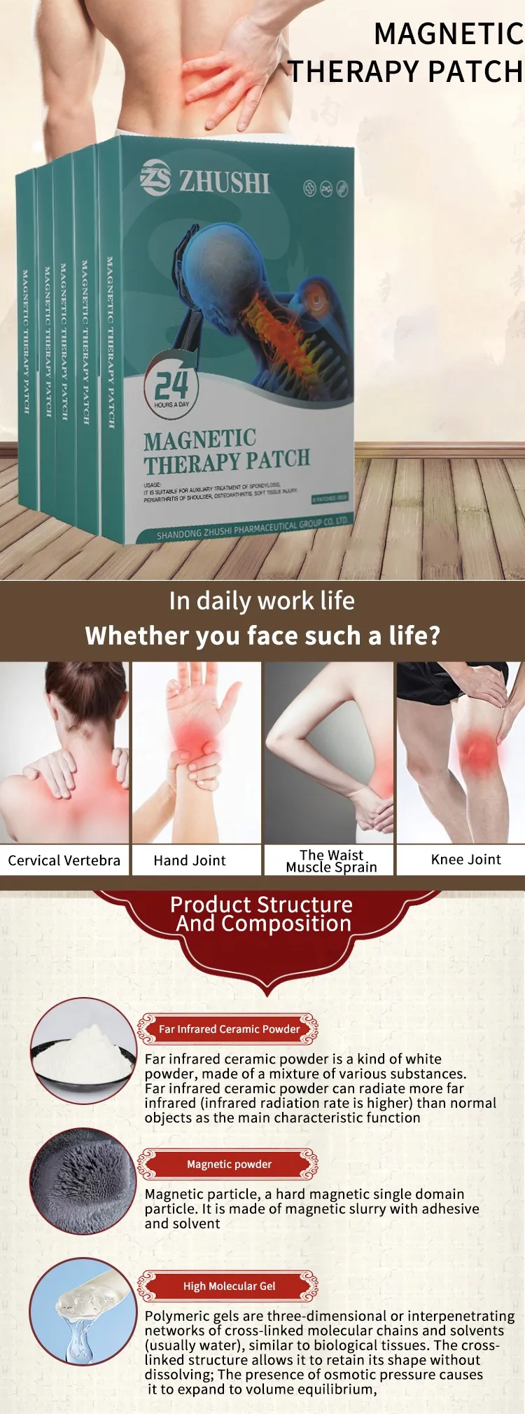 Oem Whole Direct Factory Self Heating Magnetic Therapy Patch Skin Patch ...