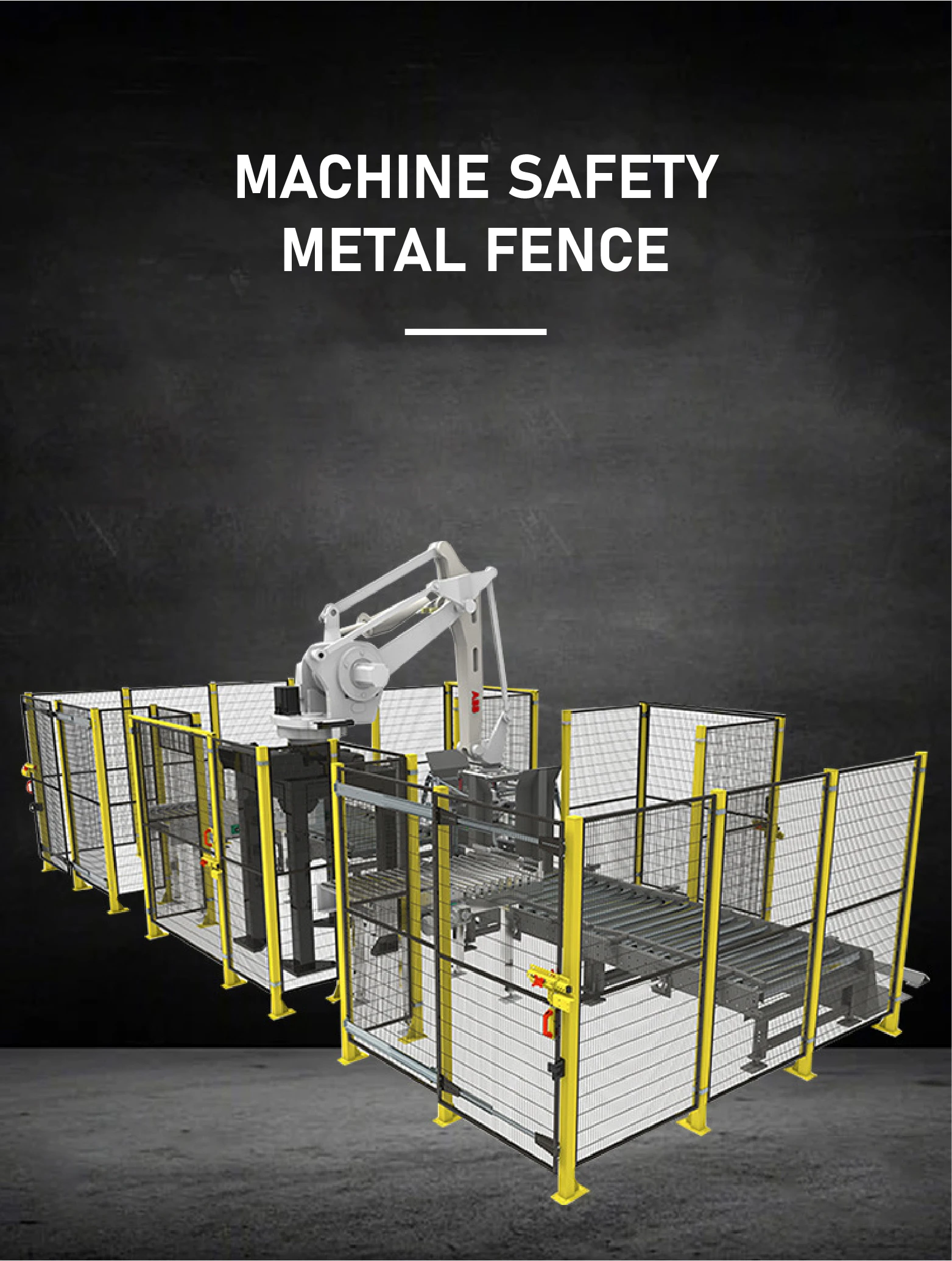 Industrial High Security Fence Steel Metal Welded Robot Safety Fence ...