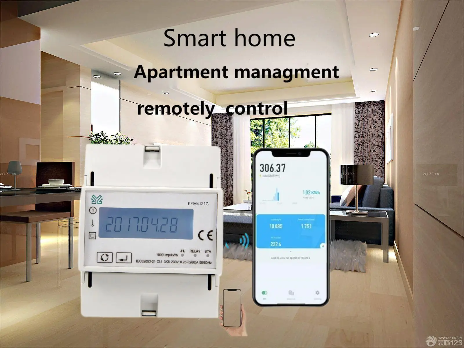 80a Tuya Remote Control Smart Din Rail Single Phase Zigbee Prepaid ...