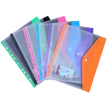 11 Holes Binder File Folders Letter Size Snap Button Pouch 6 Colors ...