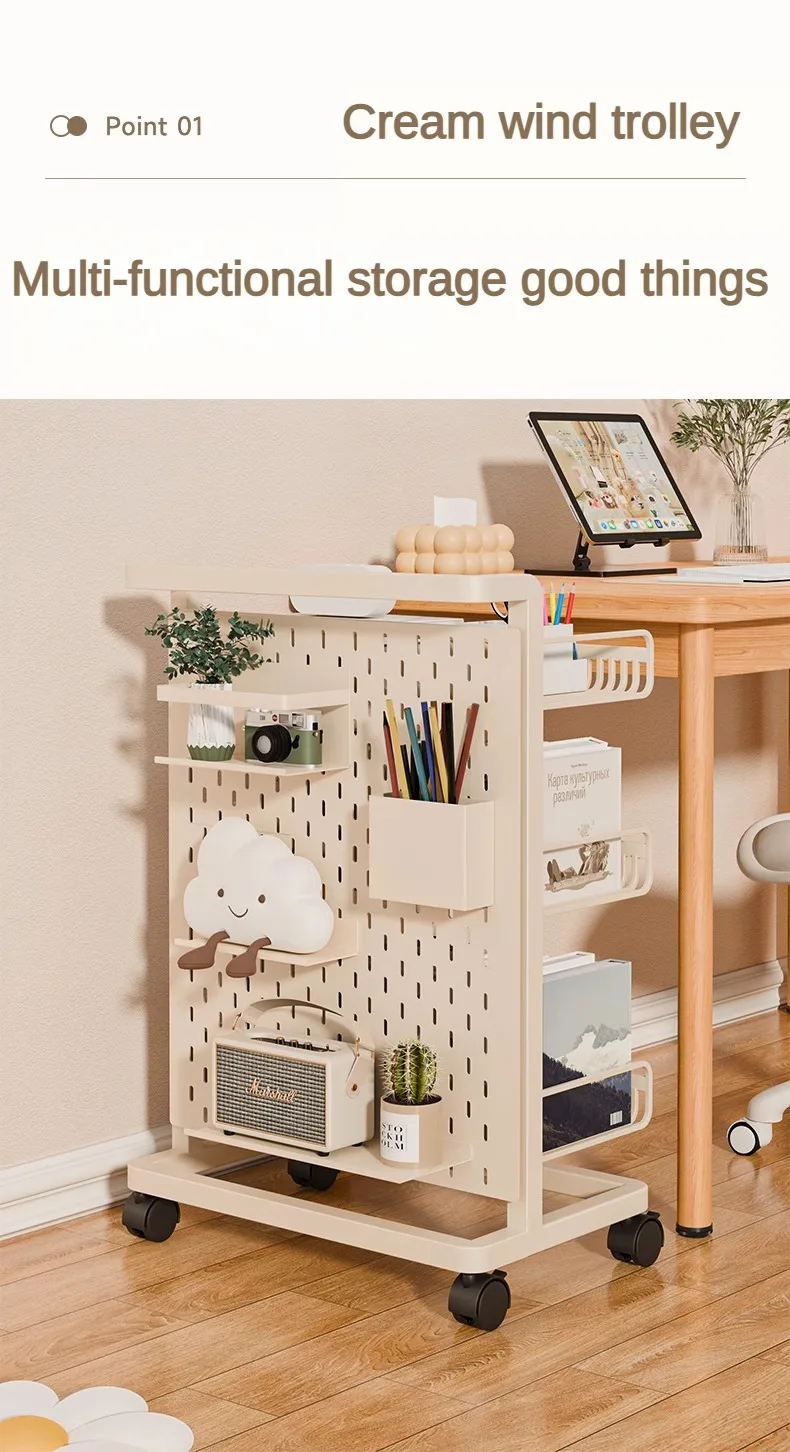 Creative Cavity Board Storage Rack Trolley Kitchen Bathroom Steel Multi ...