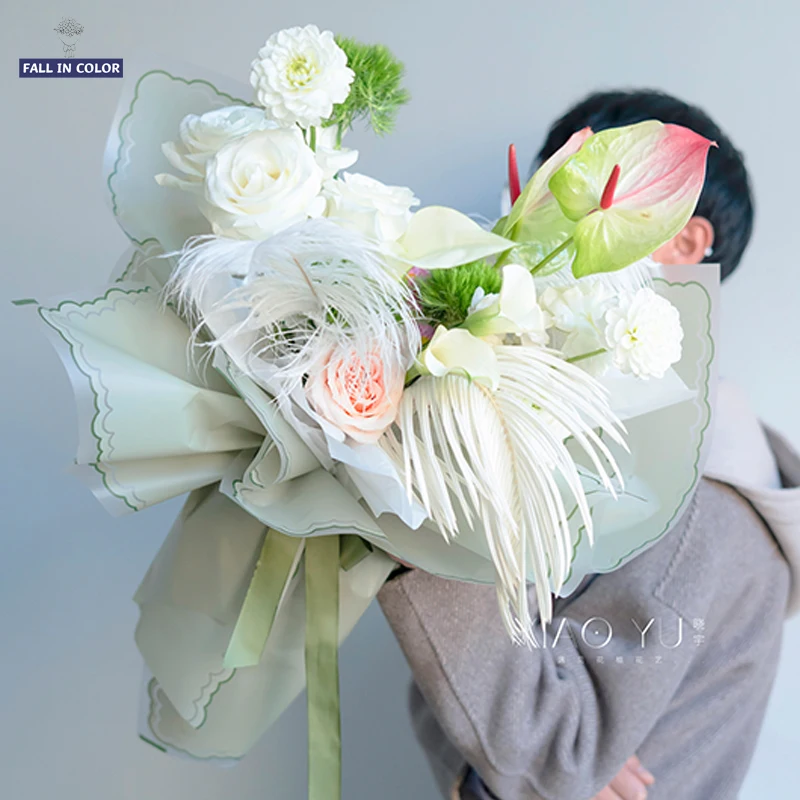 Wholesale Curve Line Edge Korean Frosted Plastic Paper