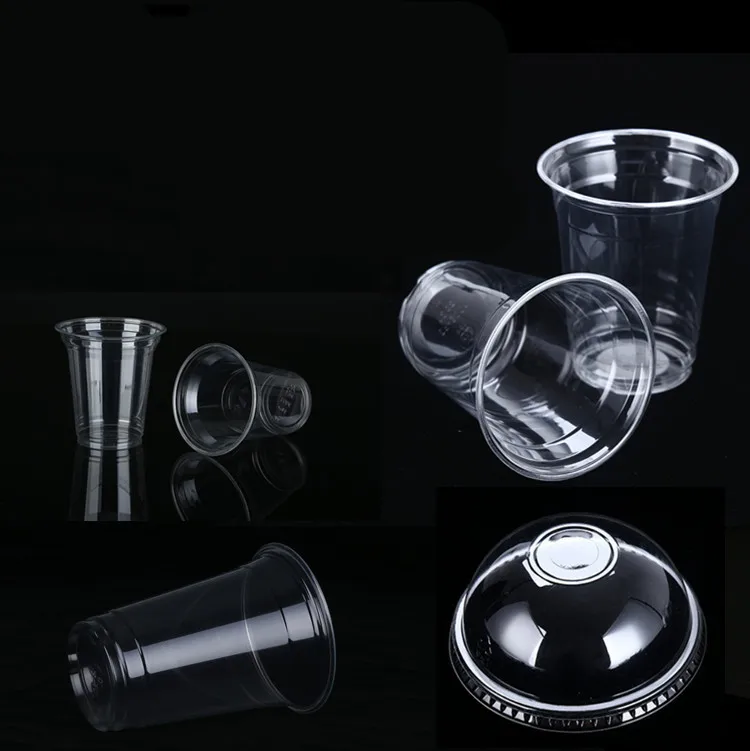 Clear Disposable Plastic Cups With Flat Lids Polypropylene (pp) Party ...