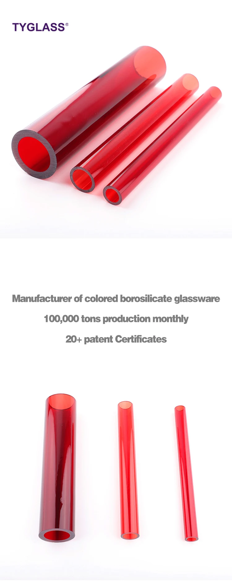 TYGLASS Borosilicate Glass Tubes - High Heat Resistance