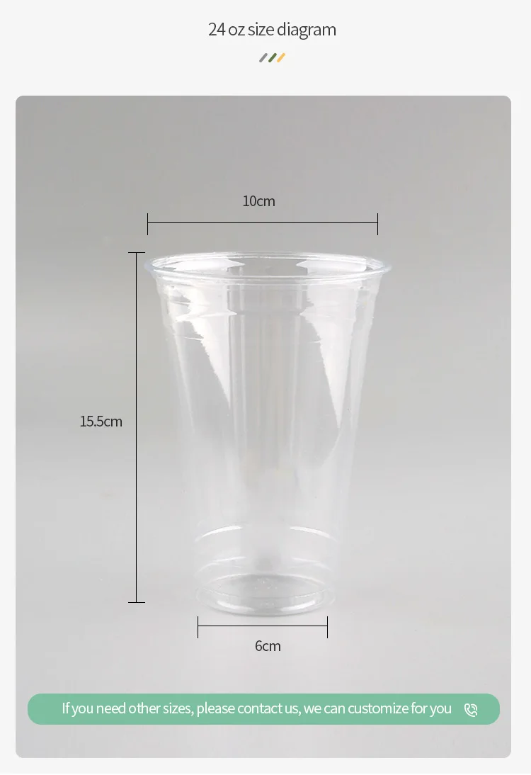 Custom Logo Printed Coffee And Drink Plastic Cup U Shape 12,16,20,24oz ...