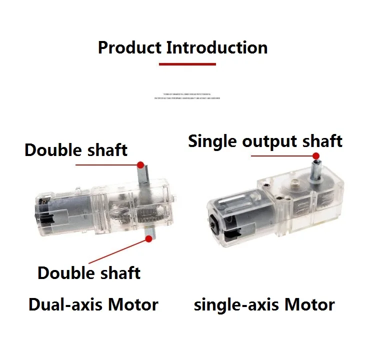 12V DC Reduction Motor - High Torque, Dual Output Shaft