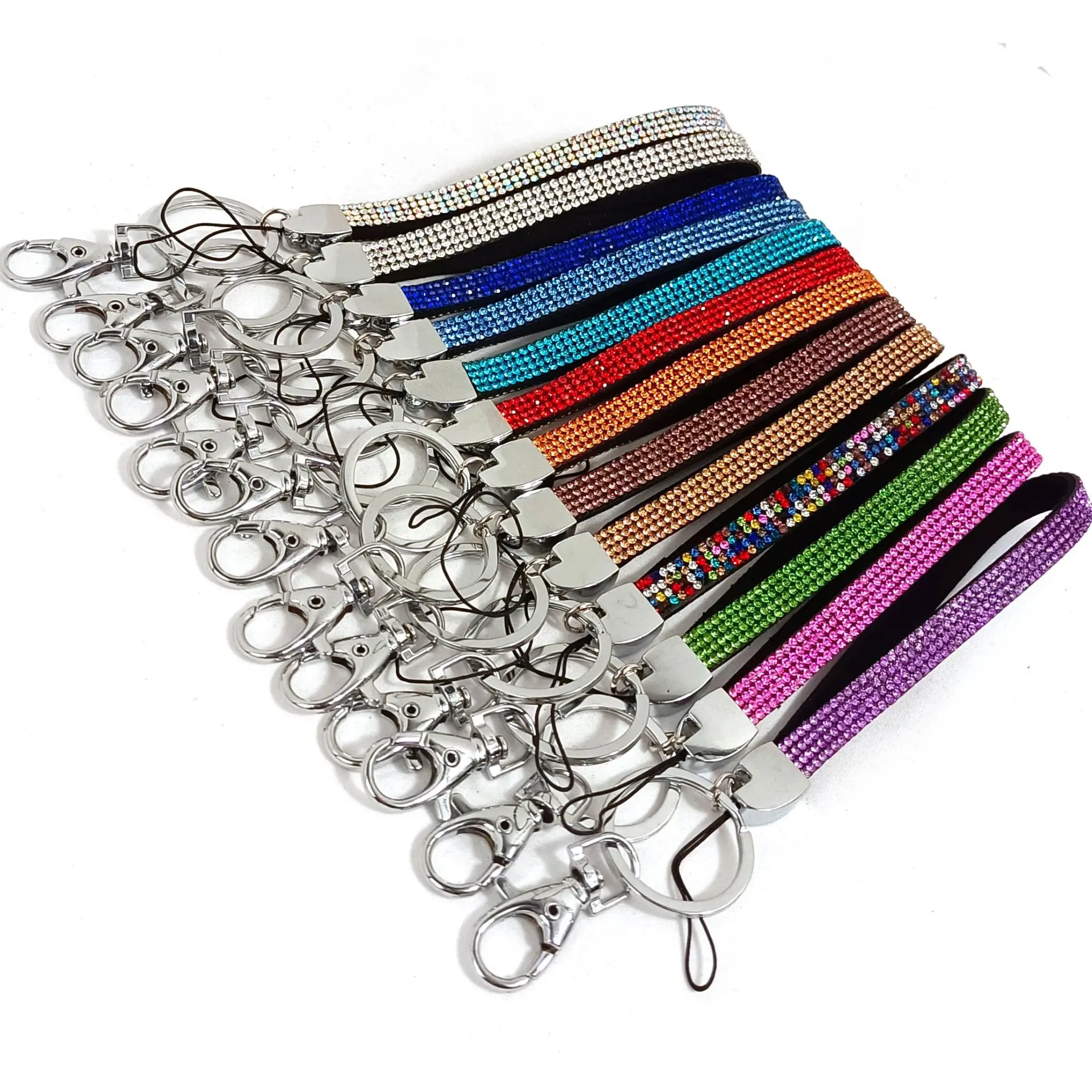 Cute Rhinestone Keychain Lanyard Rainbow Designer Cars Lanyard Keychain ...