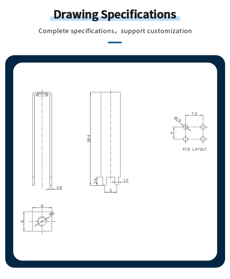 Customizable Pcb Long Pin Welded Terminal Metal Power Terminal Base ...