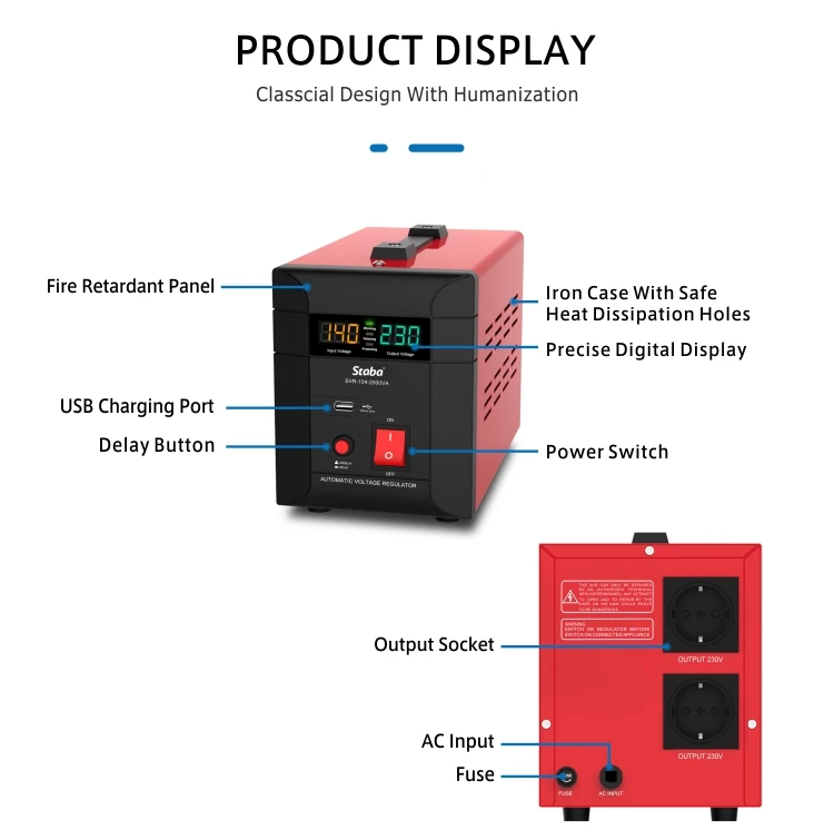 Power Guard Avr-1000va Digital Relay Type Automatic Voltage Regulator ...