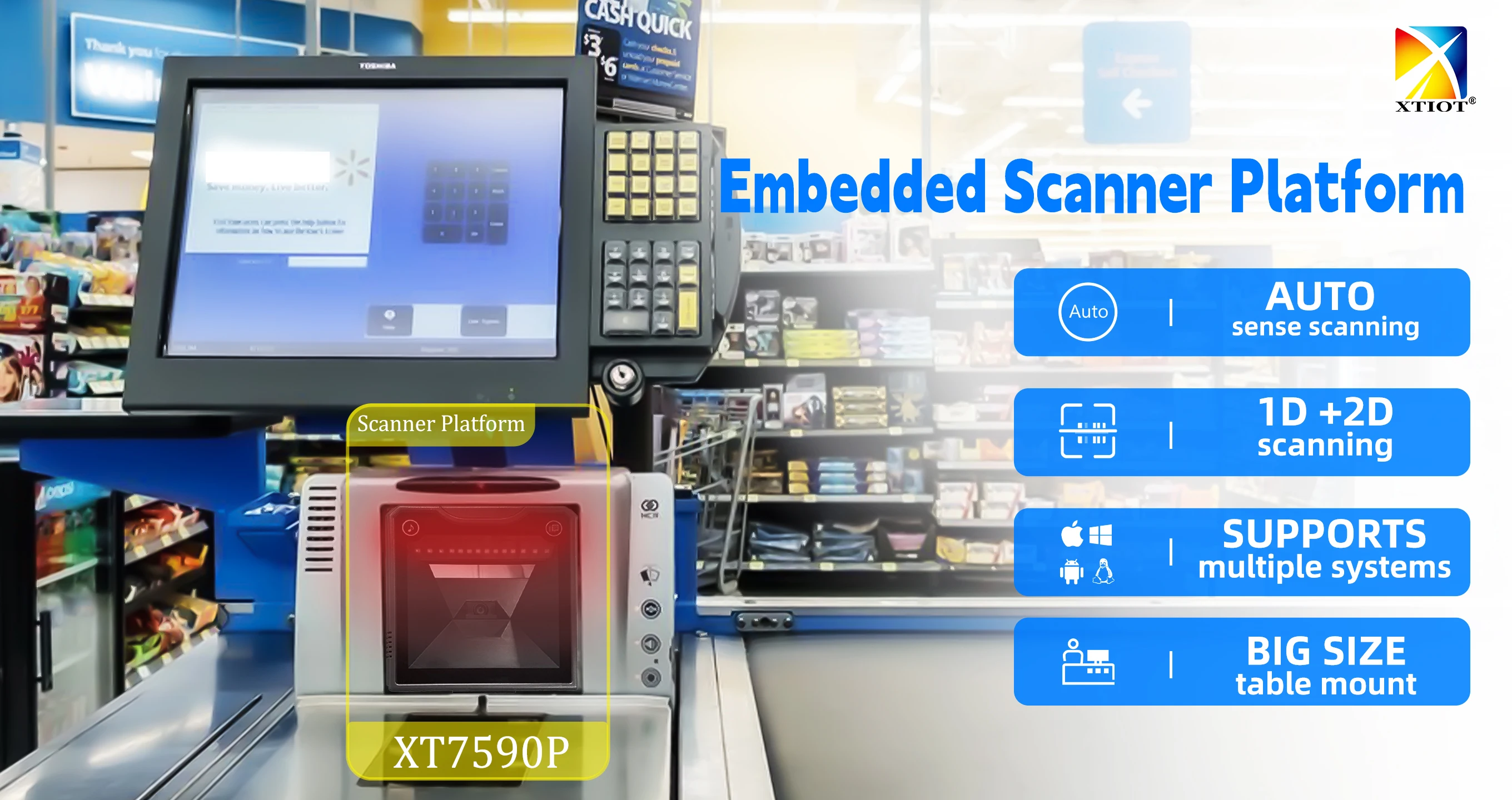 Xt7590p Xtiot Big Size Table Mount Barcode Scanner - Buy Xt7590p Xtiot ...