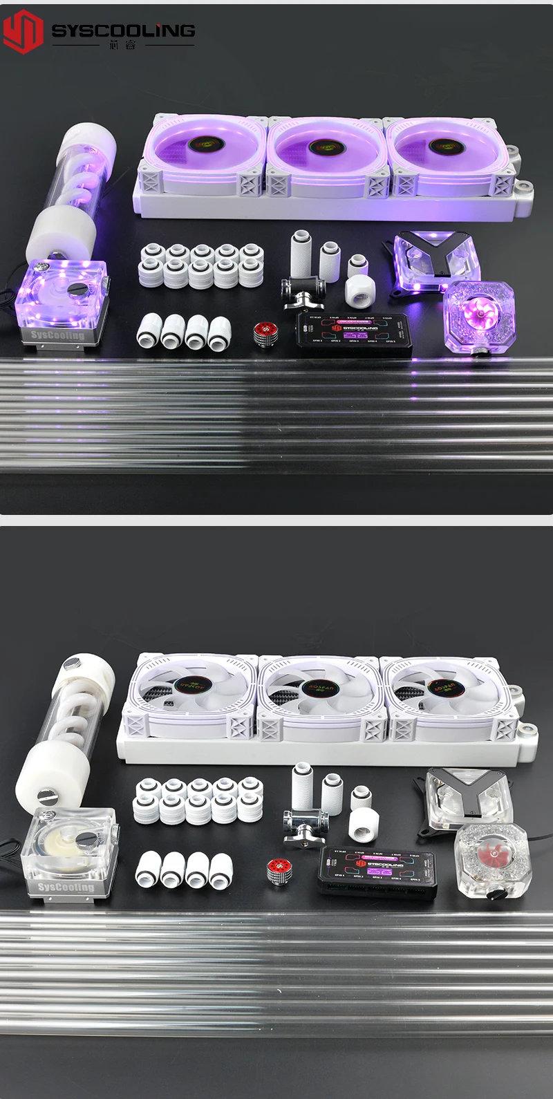 Syscooling White Color Pc Water Cooling Kit For Intel And Amd Cpu 360mm Copper Radiator With Rgb ...
