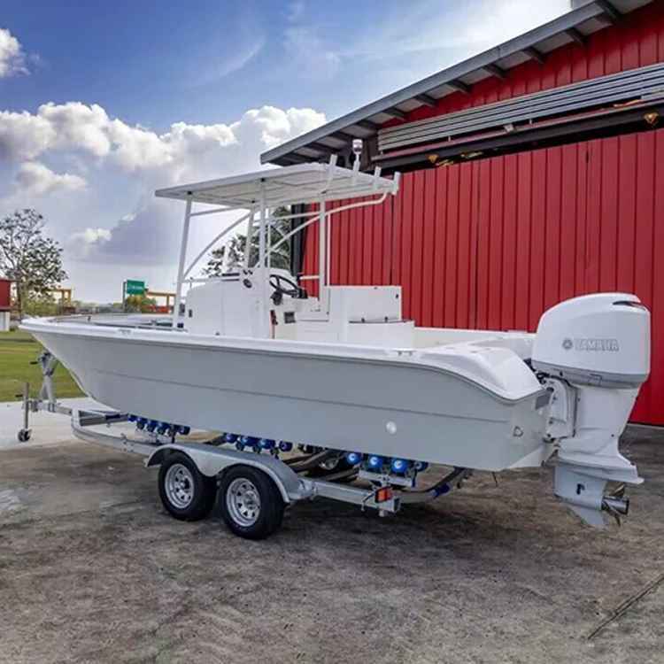 Luxury Pontoon Boat 24ft Fiberglass Fishing Boat Party Sport Hull ...