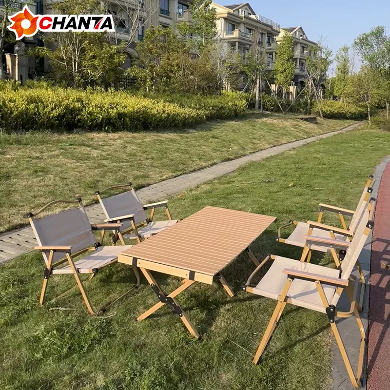 Outdoor Wood Camping Table Korean Bbq Camping Wood Roll Table Top ...