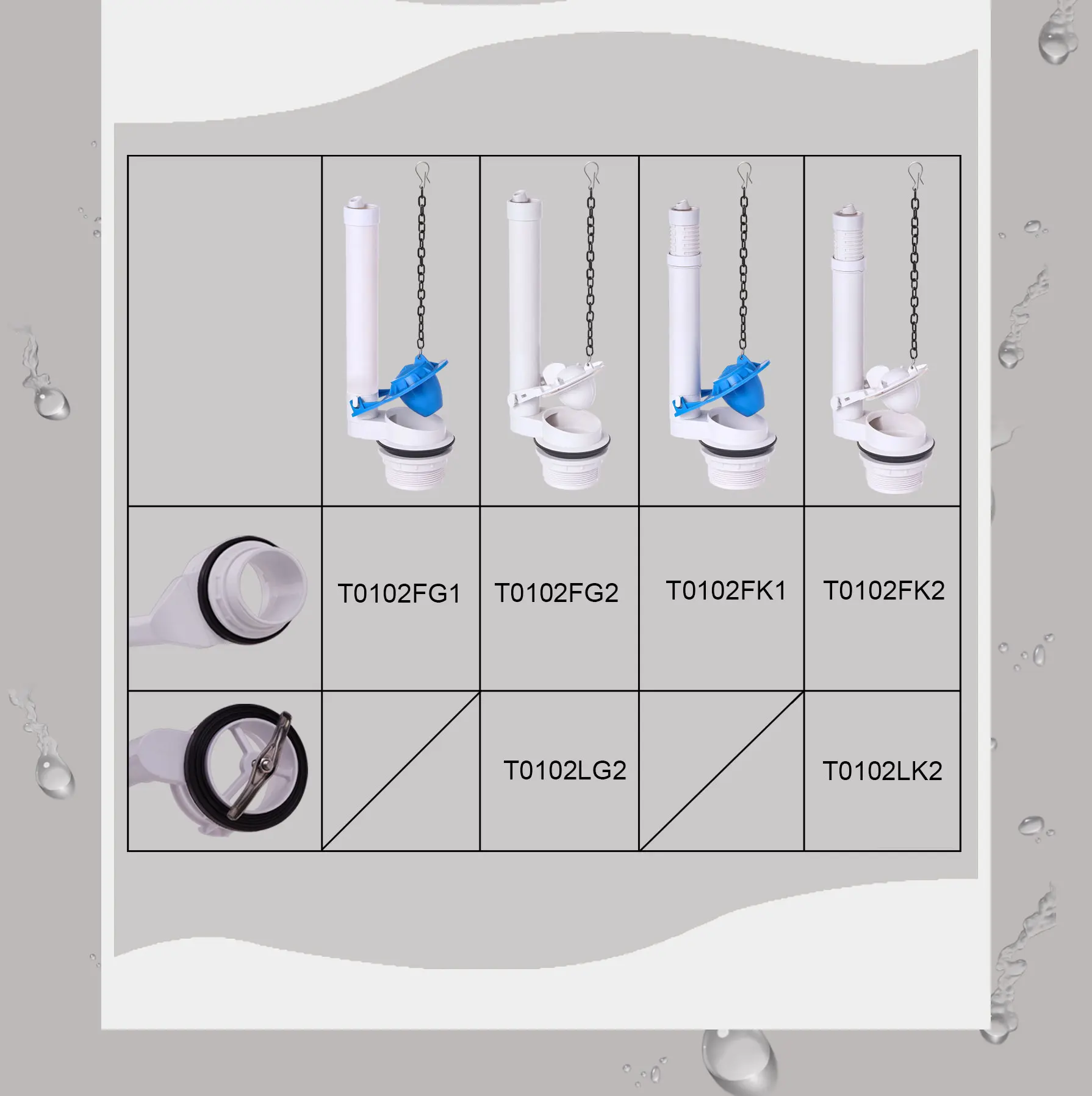 Toilet Flush Valve Tank Fitting Bathroom Cistern Accessories High ...