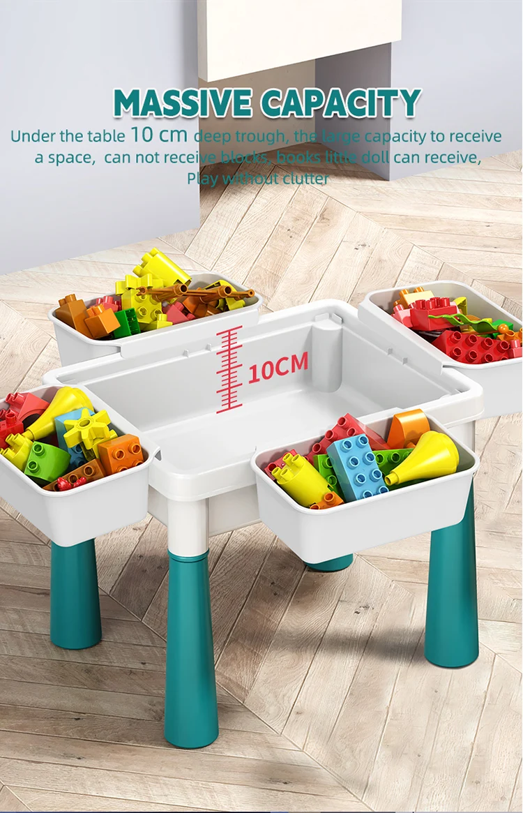 Educational Block Easy Assemble Plastic Building Block Table for Kids