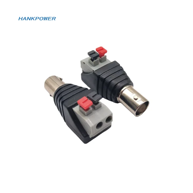 Solderless Screw Terminal 2 Pin Press Button BNC Male Female Connector ...
