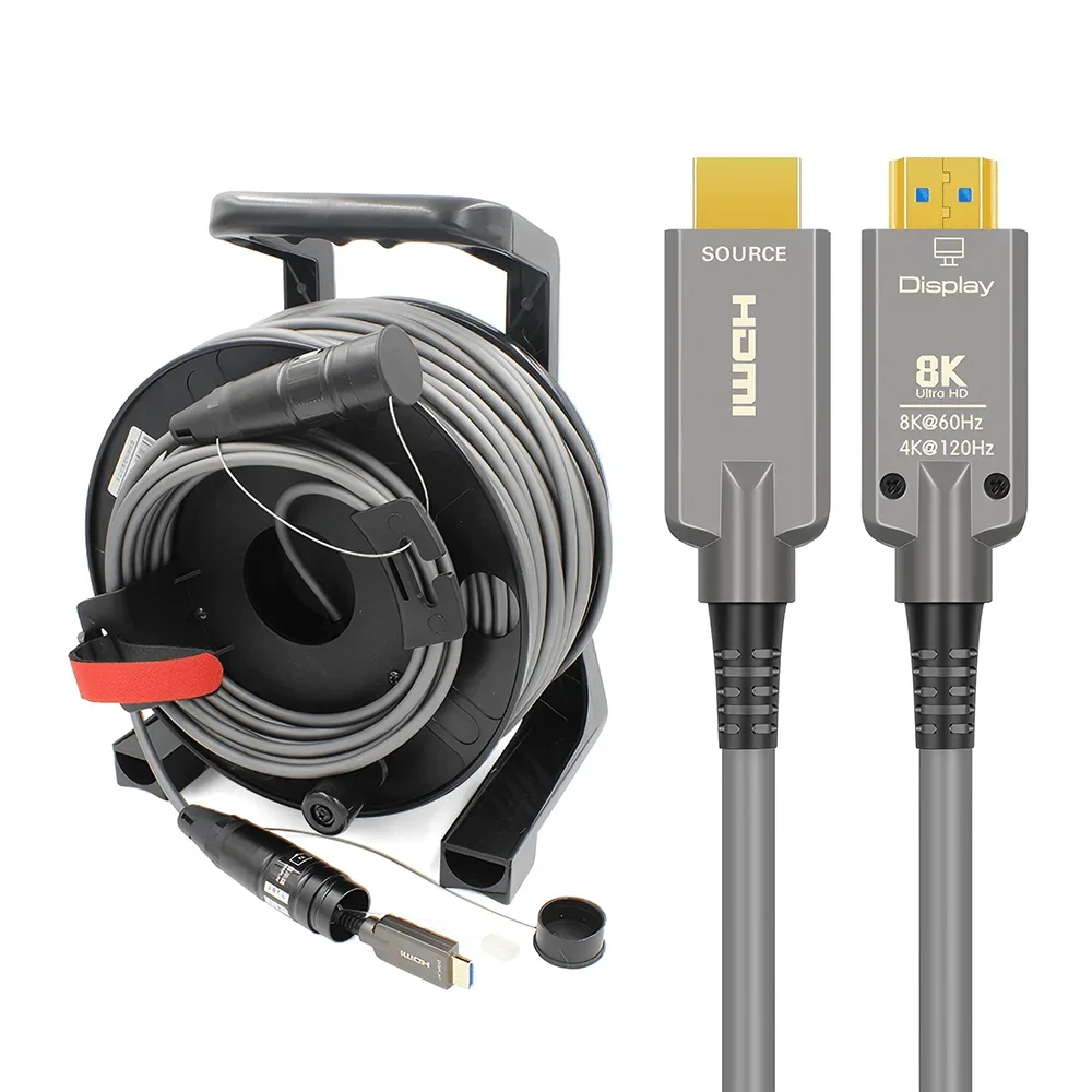 Armored 4K 8K Fiber Optic AOC Cable - Reliable Video Transmission