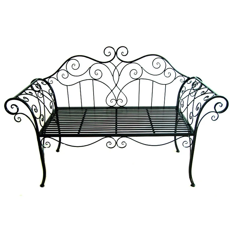 Vintage Metal Garden Long Benches Chair With Back Park Bench For ...