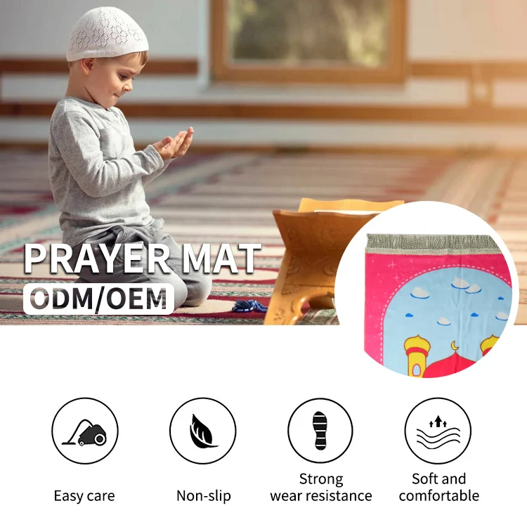 Kids Prayer Mat Set - Eid Gifts for Muslim Boys & Girls