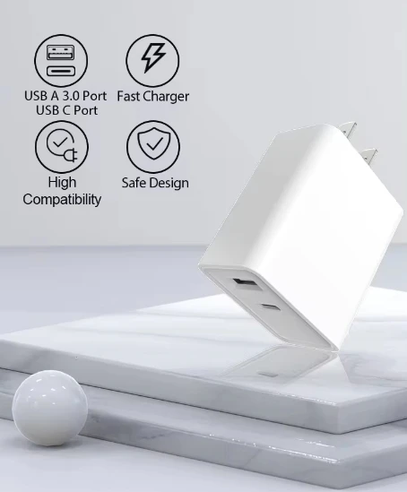 2 Port Pd Qc Qc3.0 Fast Quick Charging US Plug Usb Power Adapter 12w ...