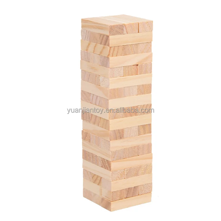 Toppling Topple Tower - 60 Pcs Wooden Blocks Stacking Game