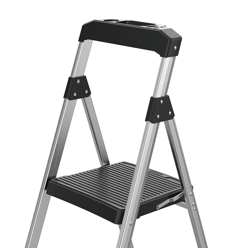 Wire King Folding Stair Stepladder With Handrail Custom Length Aluminum ...