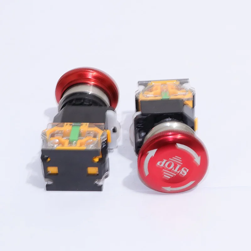 Mushroom emergency stop button switch LA38-11ZS Emergency Normally open ...