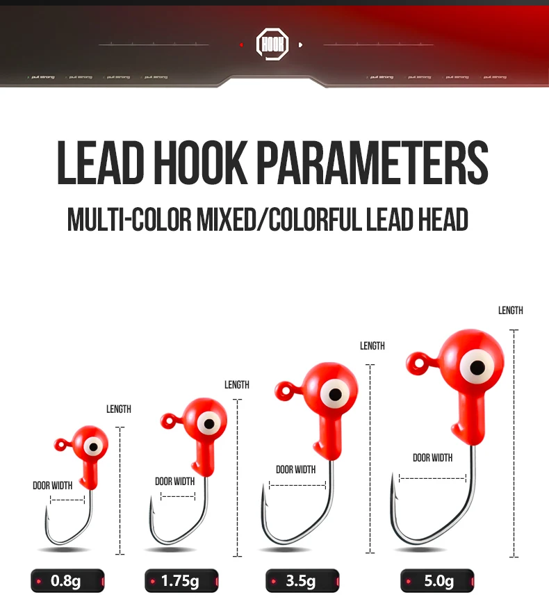 Palmer 50pcs/box 157g Colorful Jig Head Hook Set for Saltwater Fishing