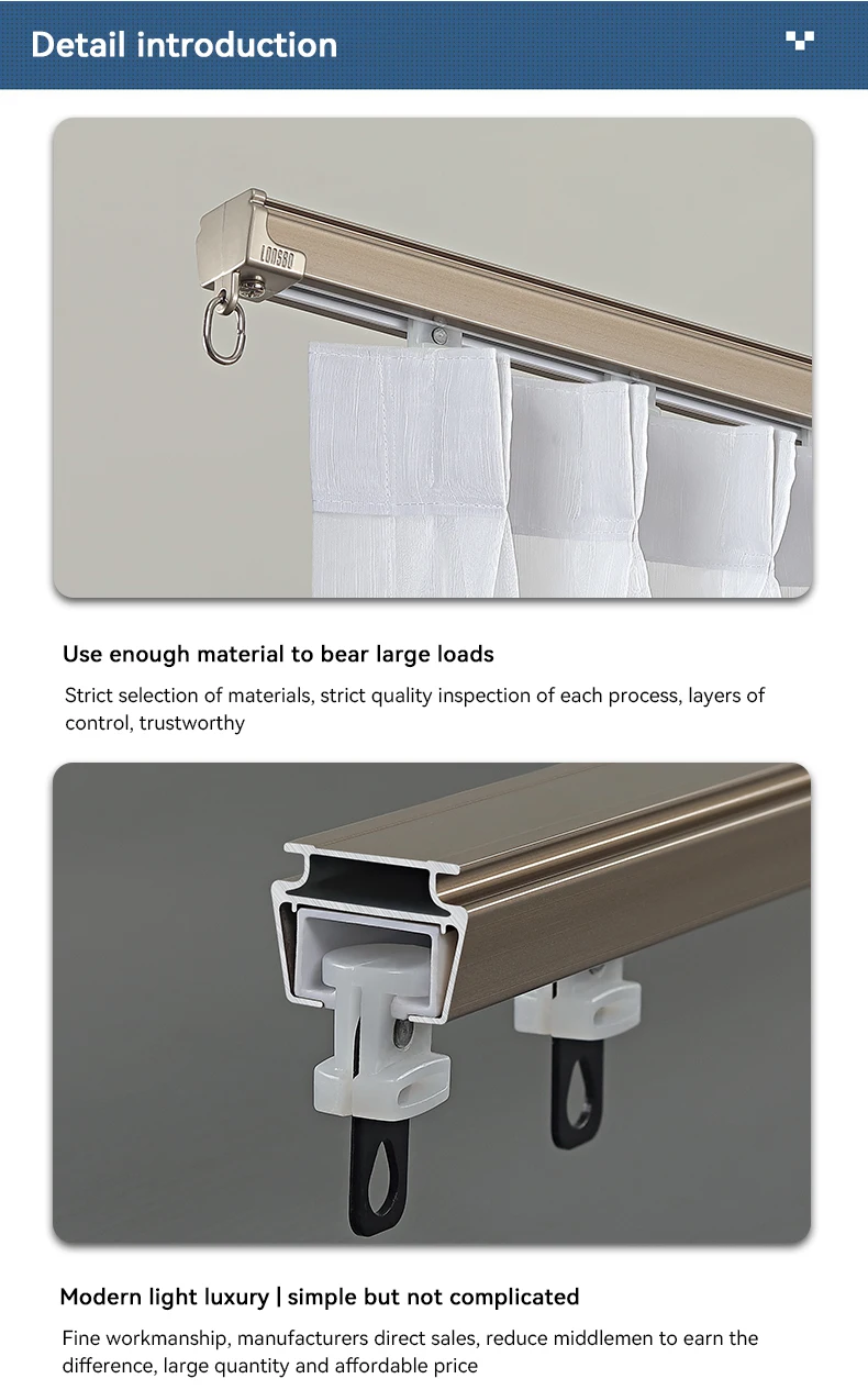 Hospital Ceiling Mounting Flexible Silent Curtain Track Straight Metal ...