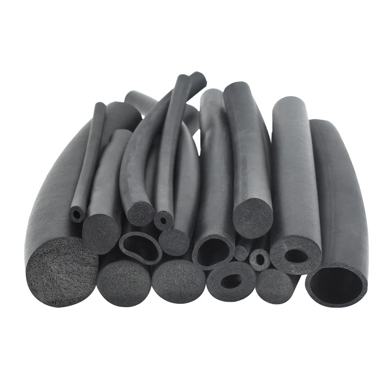 Epdm Foam Round Black Slurry-stopping Sponge Rubber Strip Waterproof ...