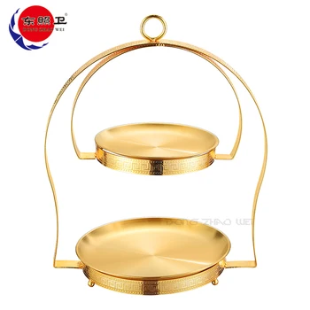 Luxury Gold Plated Buffet Food Display Rack Catering Decorations Silver ...