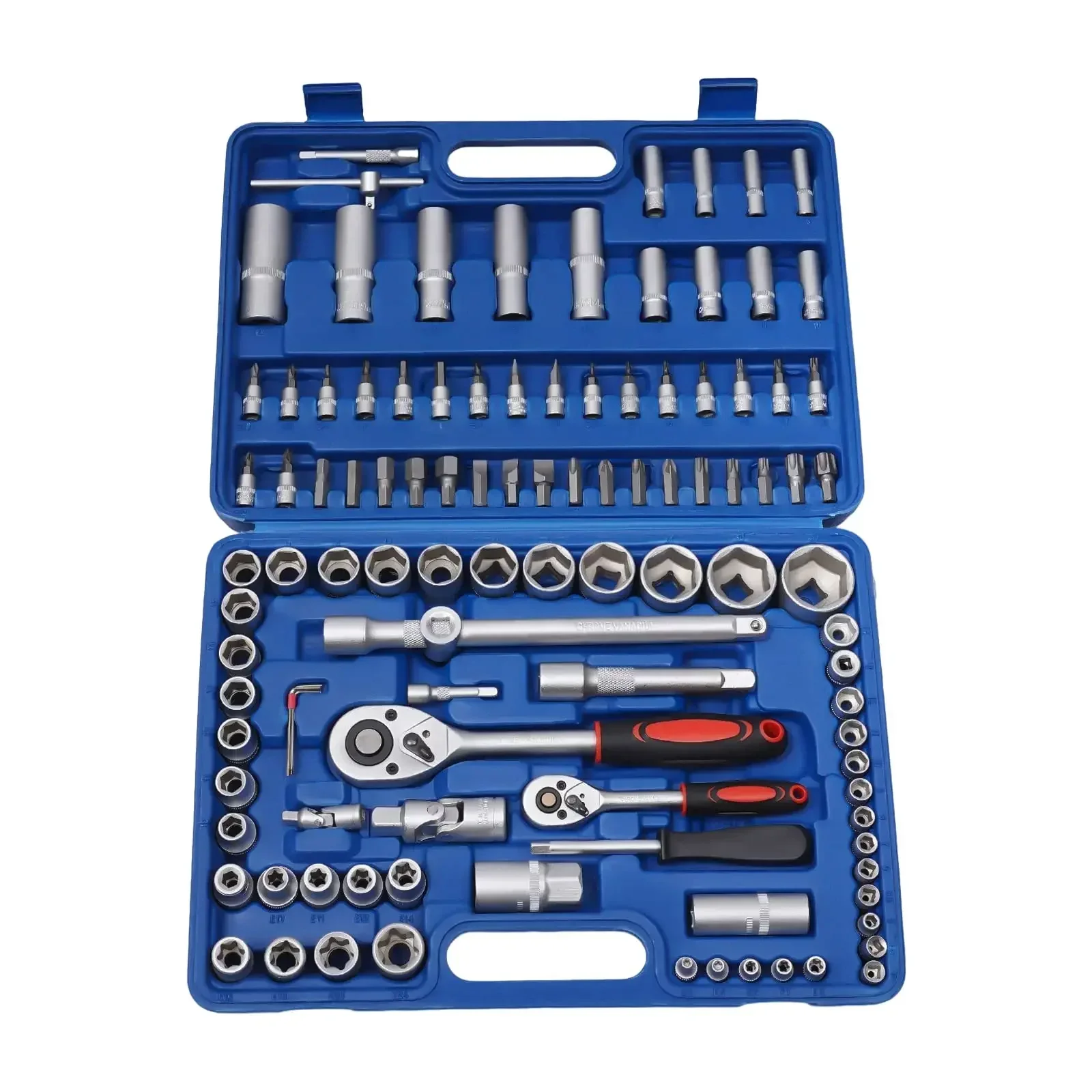 108pcs Drive Socket Set Box Ratchet Wrench Set with Sockets Metric Hex Bit Socket Set Mechanic ...