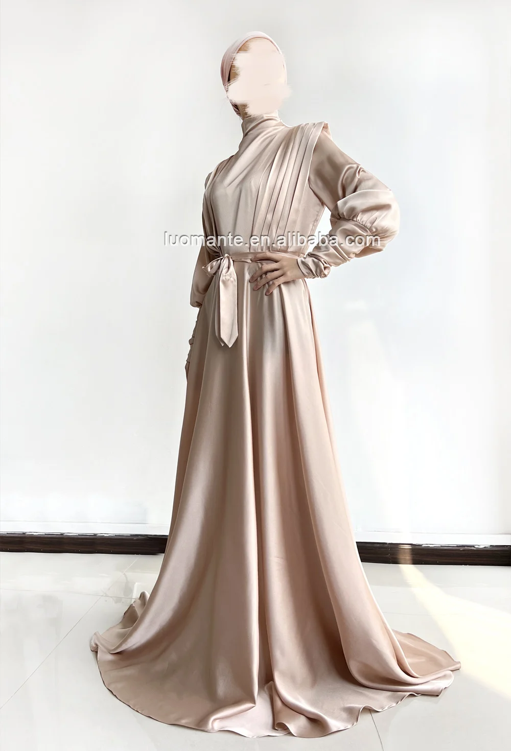 Muslim Wear Manufacturers Custom Dubai Muslim Satin Modest Wedding Party Prom Evening Maxi Dress ...