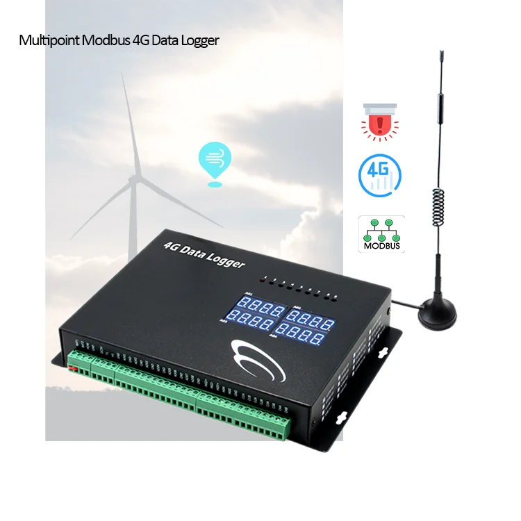 Multi Point Modbus 4g Data Logger For Temperature And Humidity Realtime Remote Monitoring Data
