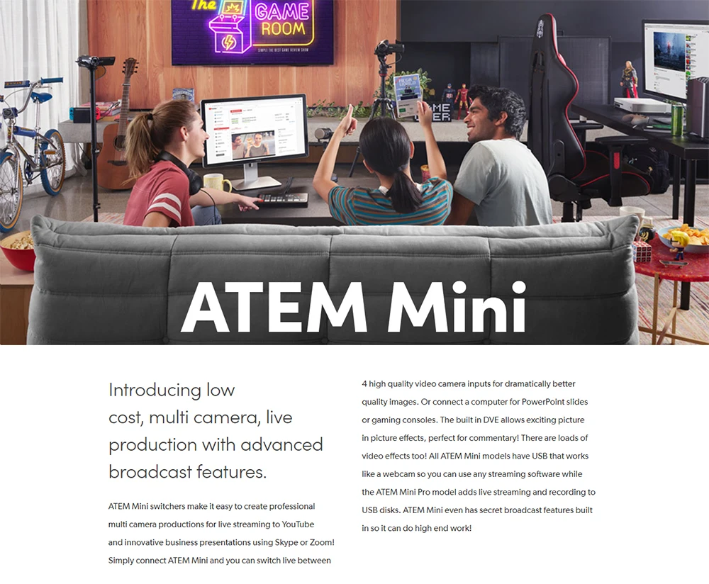 BMD ATEM Mini Pro Video Mixer & Live Streaming Switcher