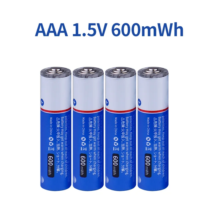New Trend Size Aaa 1.5v 600mwh Type C Rechargeable Lithium Battery For ...