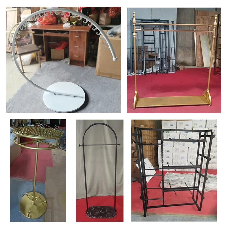 Modern Clothing Store Hanger Display Rack Gold Wall Women's Clothing ...