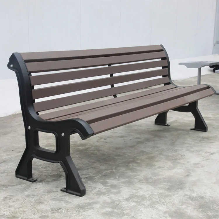 Outdoor Furniture Wpc Wooden Slats Bench Outside Park Wood Plastic ...