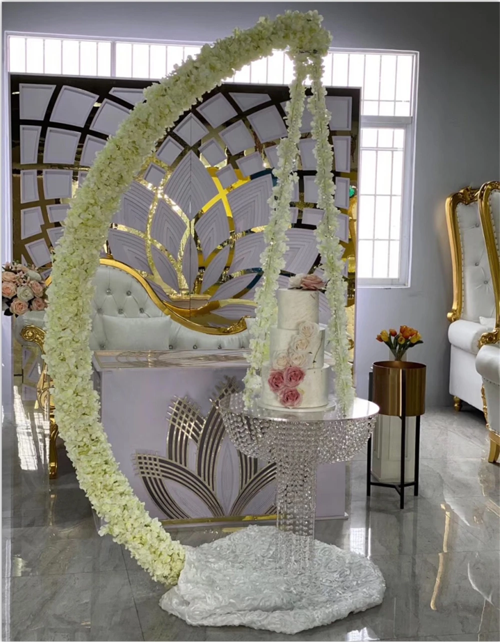 Luxury Mesh Backdrop Circle Stand Backdrop Stand Exhibition Booth - Buy ...