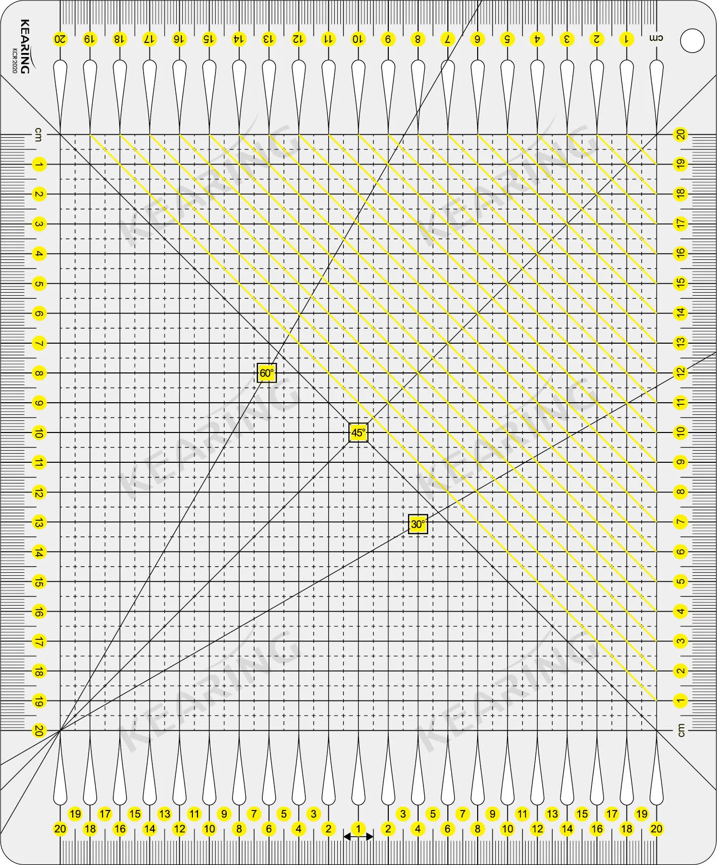 Kearing Slotted Rotary Cutting Ruler - Perfect for Quilting