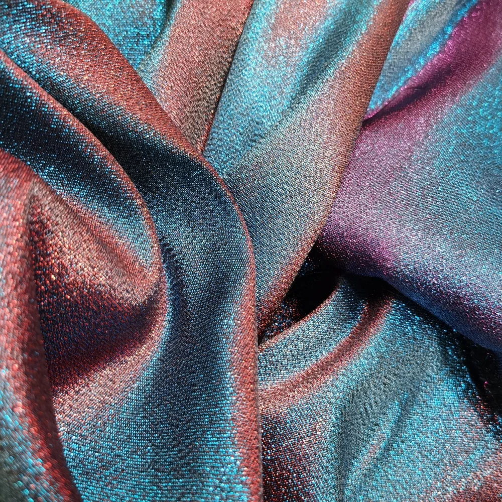 Lurex Fabric 2 Colors Tone Metallic Yarn Dyed Lame Fabric